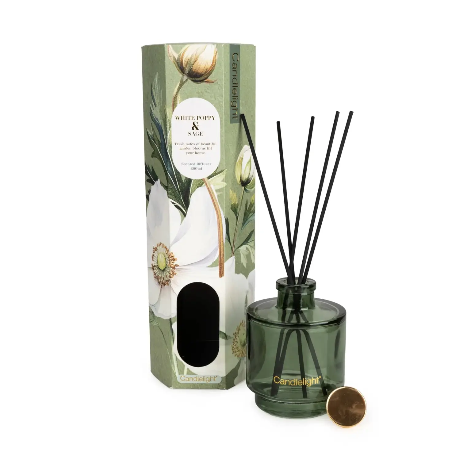 200ml Reed Diffuser White Poppy & Sage - Pennells Garden Centres