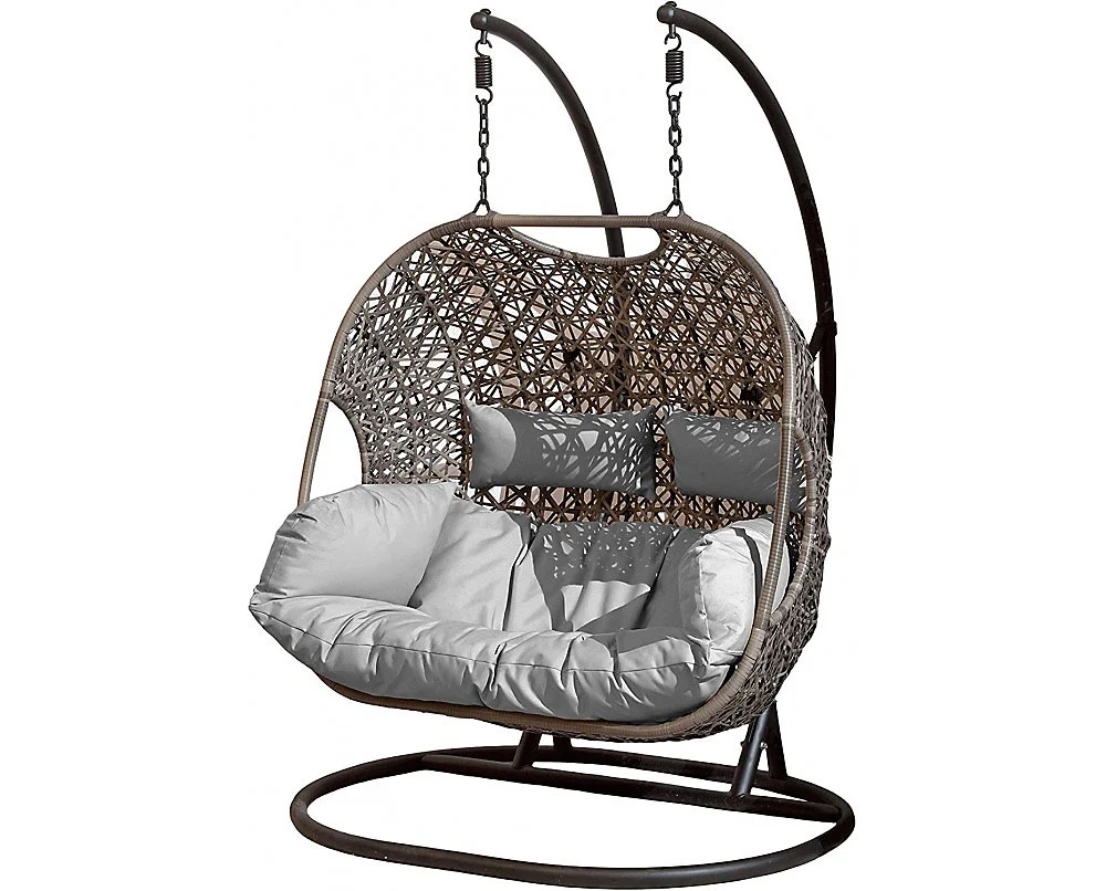 Brampton Double Cocoon Chair w/Grey Cushion - Pennells Garden Centres