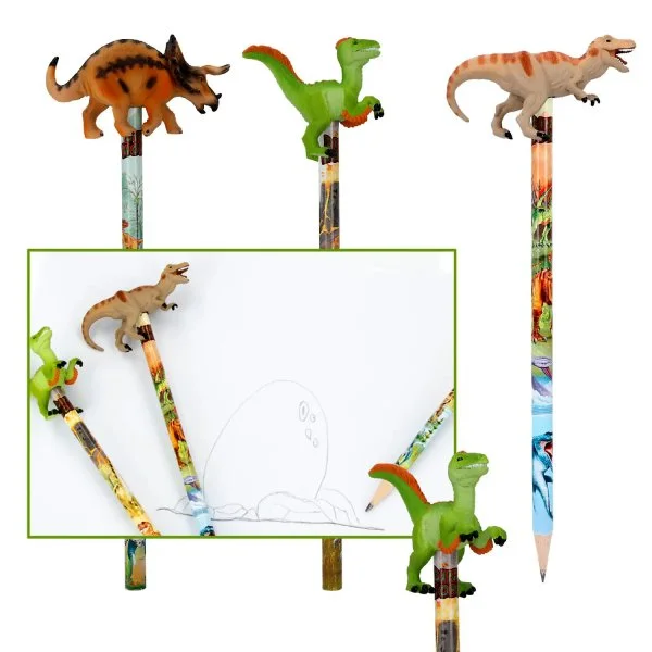 Dino World Pencil With Dino Topper - Pennells Garden Centres