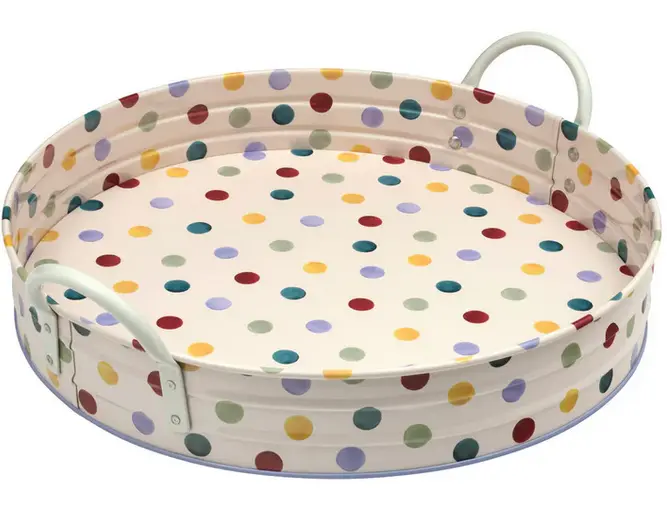 Emma Bridgewater - Polka Dot Large Handle Steel Tray - Pennells Garden Centres