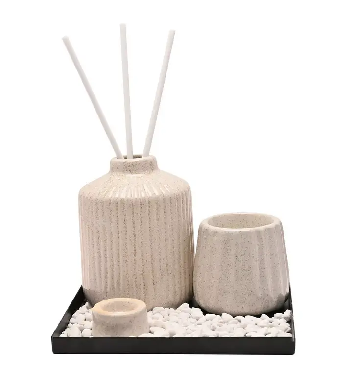 Hestia Ceramic Diffuser Vessel Set - Off White - Pennells Garden Centres